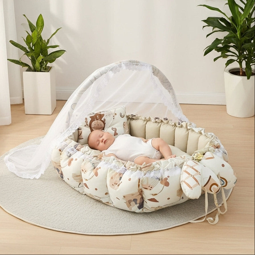 Oval Baby Nest - Dreamy Beige – Luly Baby